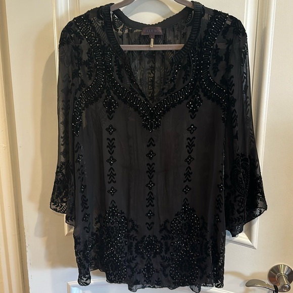 Hale Bob | Tops | Hale Bob Tunicblouse Black Large | Poshmark